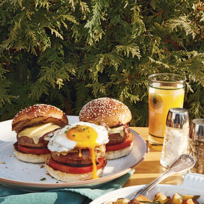 Fire up the grill and try this delicious breakfast sausage burger with ...